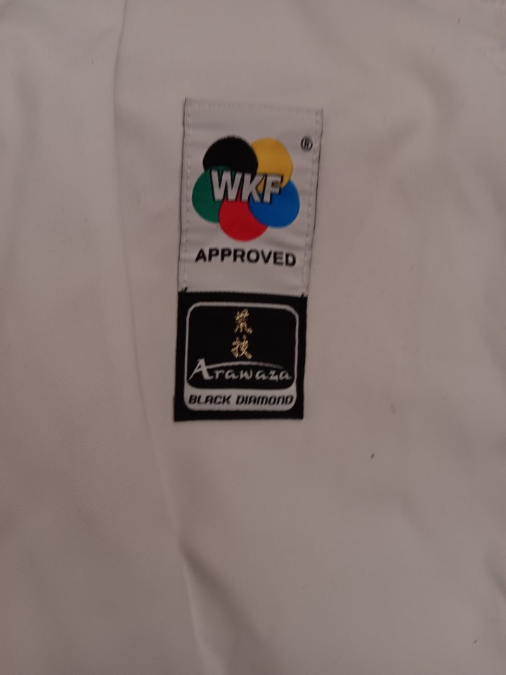 Arawaza Black Diamond WKF Approved Karate Kata Gi White Size 4/ 170 | eBay