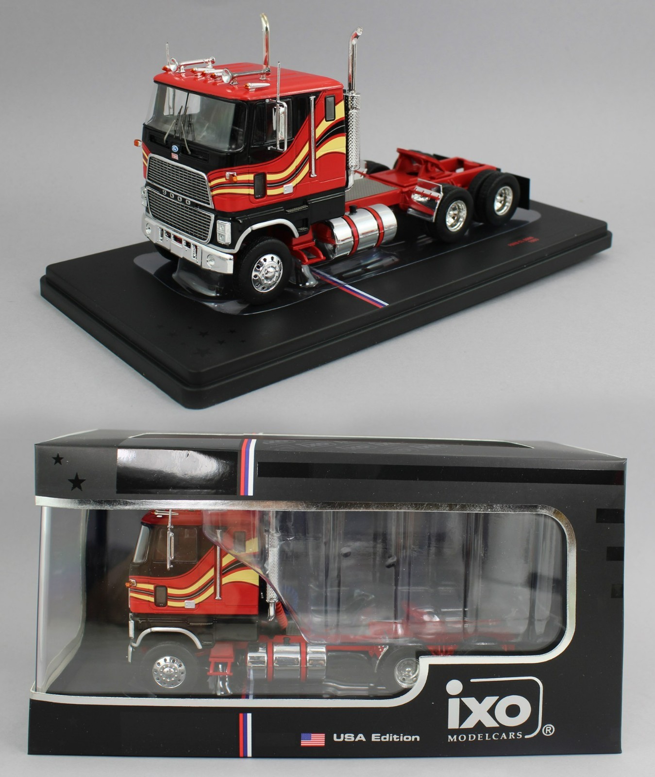 1:43 IXO Models *BLACK & RED* 1976 FORD CL 9000 COE SEMI TRUCK *NIB* | eBay