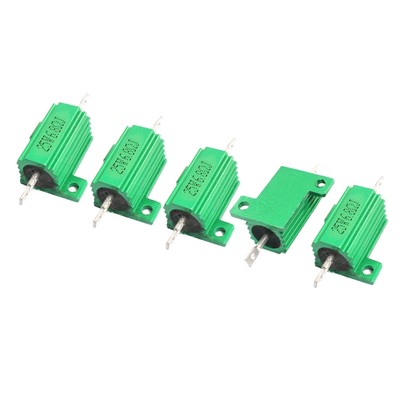 5 Pcs Green Heatsink Aluminum Housed 25Watt 6.8 Ohm Wirewound Resistors ...