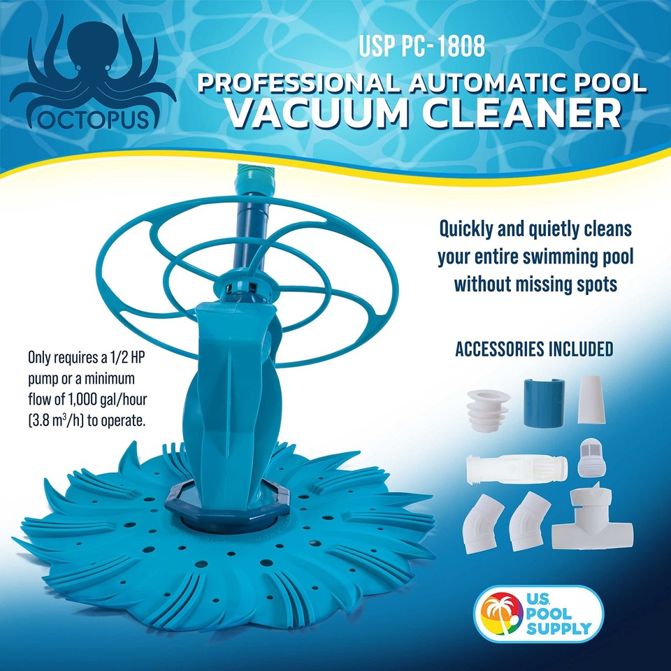 U.S. Pool Supply Octopus Suction Pool Cleaner, Inground Automatic Pool ...