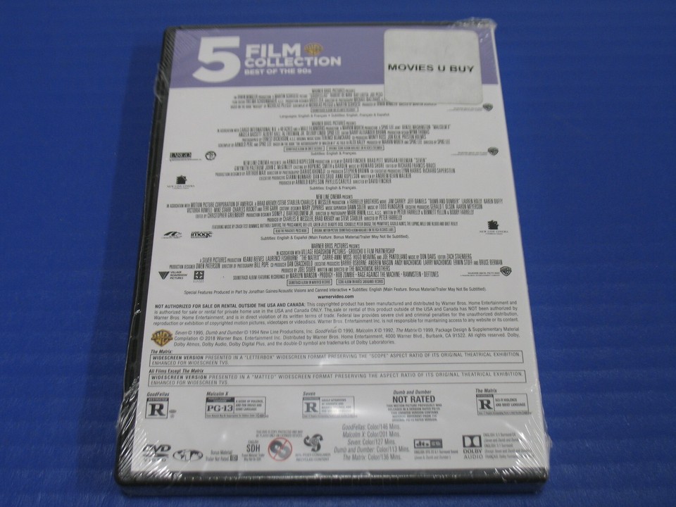 SEALED: 5 Film Collection: Best Of The 90s (DVD) Goodfellas Malcom X ...