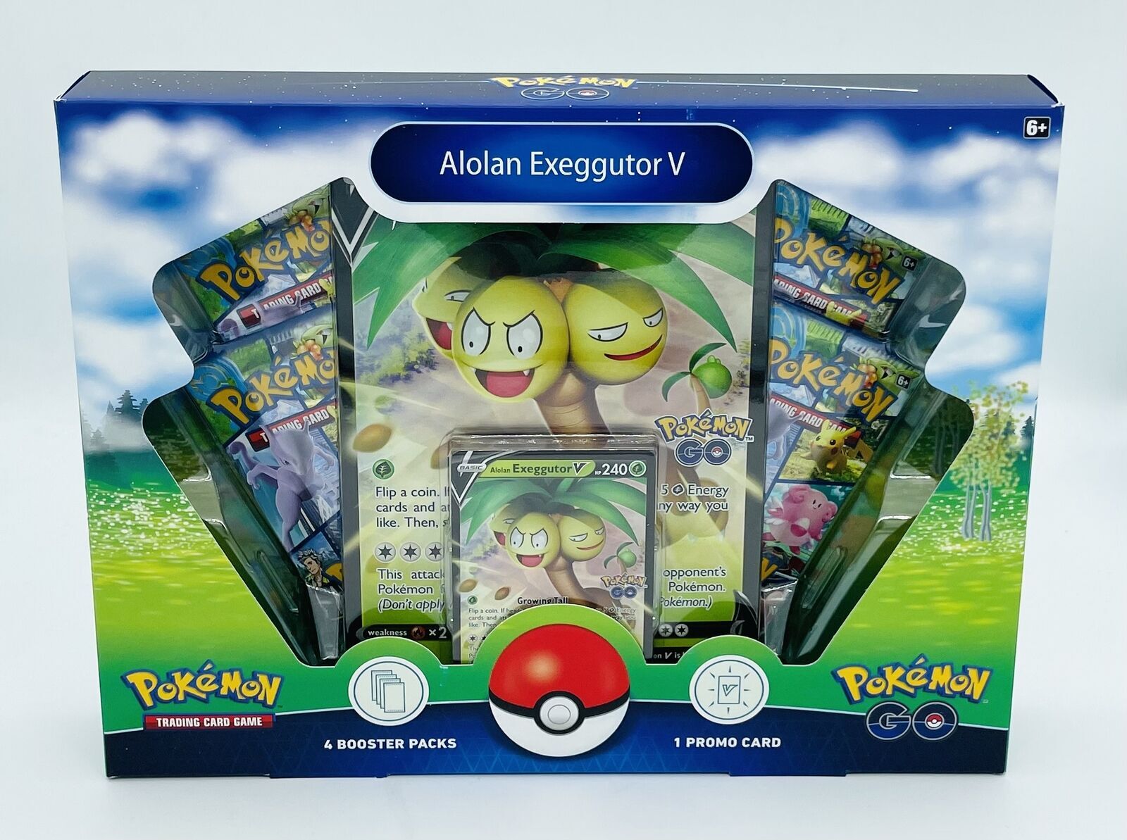 Pokemon GO TCG Trading Card Game: Alolan Exeggutor V Box - 4 Booster ...