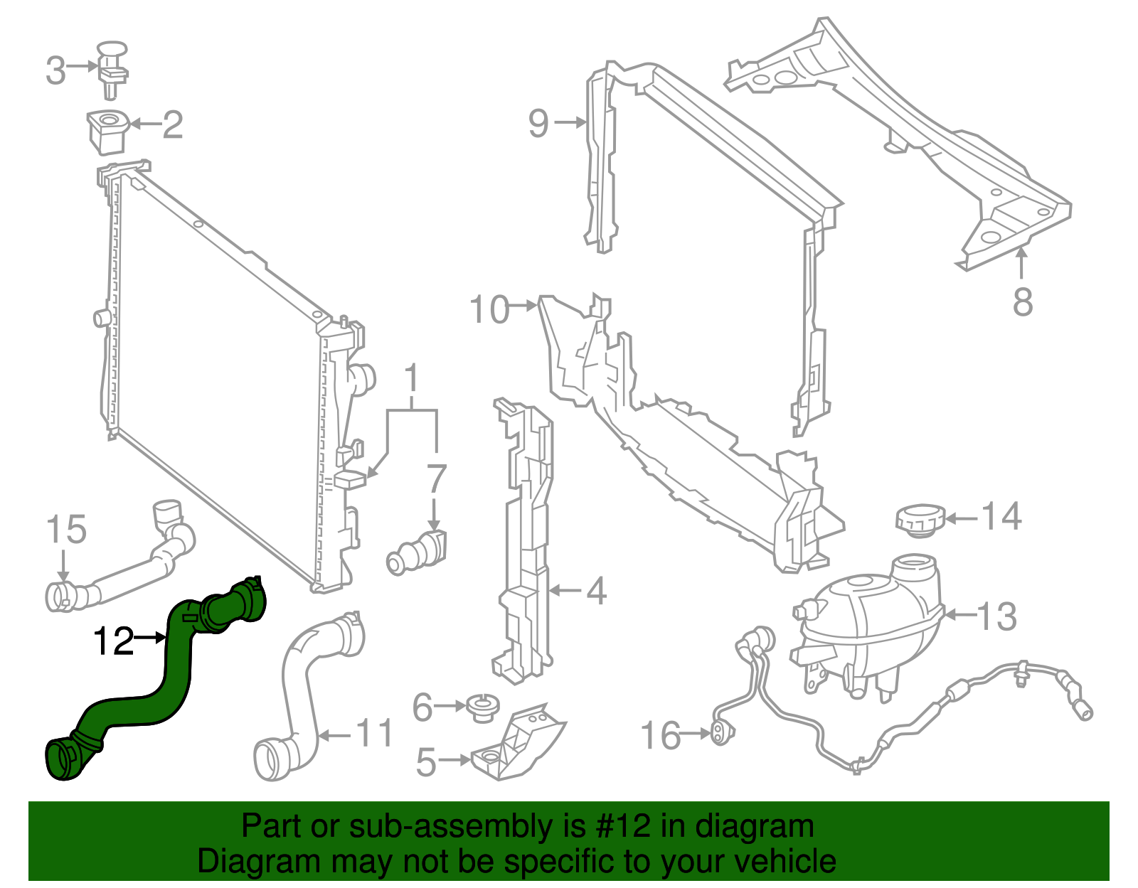 MERCEDES Mercedes-Benz OEM 2015 C300 Radiator Coolant-lower Hose ...