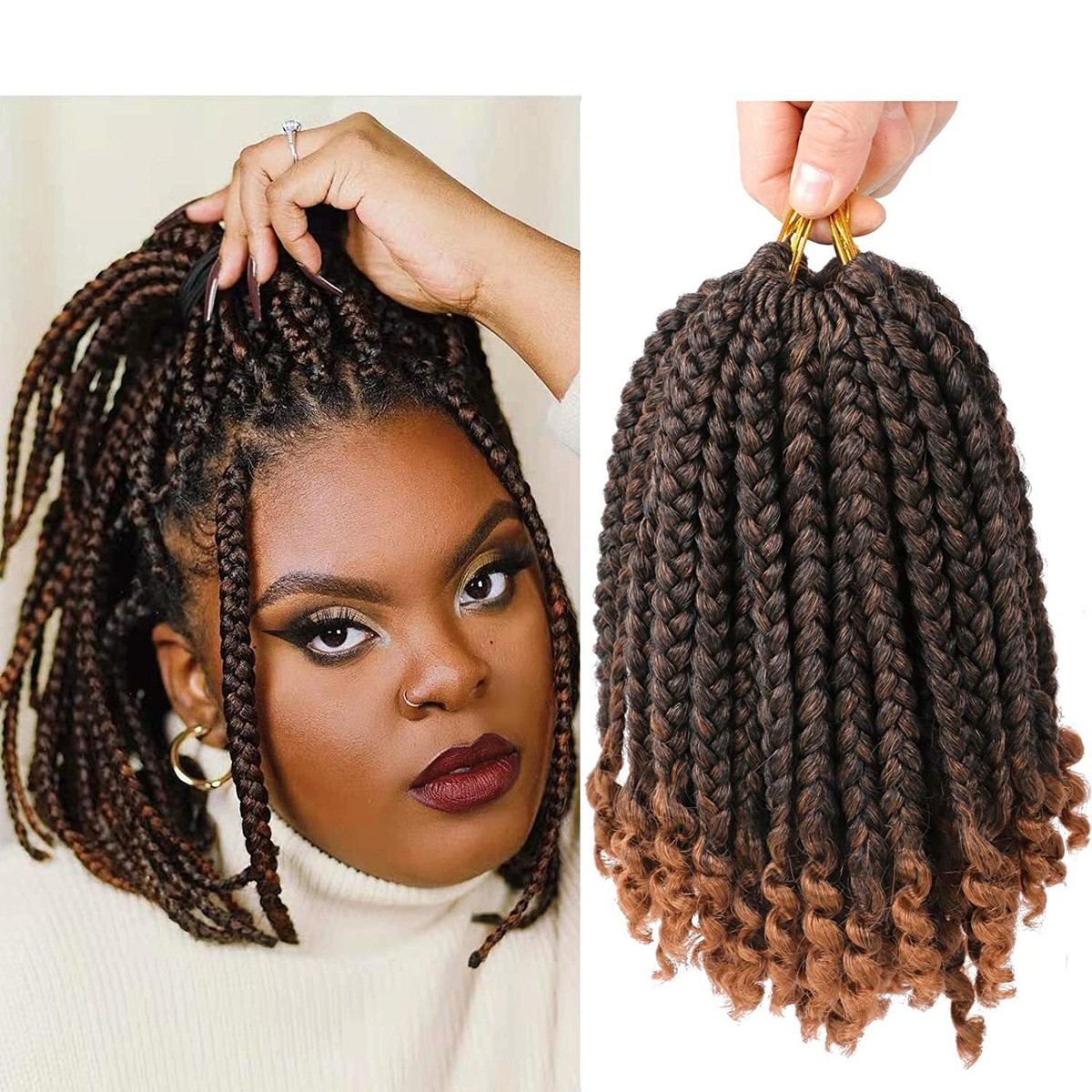 Box Braids With Crinkly Ends