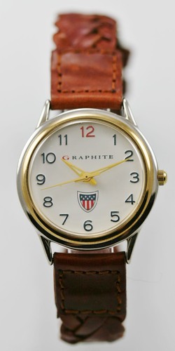 Graphite Watch Womens Stainless Silver Gold Steel Leather Brown White ...