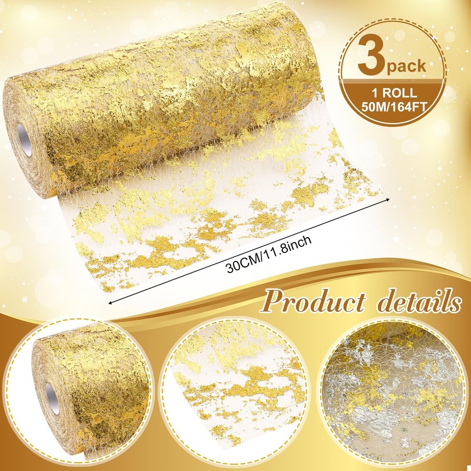 Metallic Gold Thin Table Runner with Scissors and Soft Ruler 11 Inch x ...