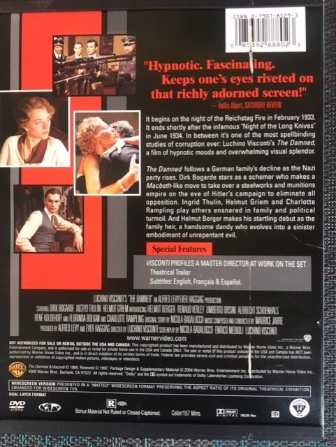 Luchino Visconti's THE DAMNED-1969 (WB-Snapper Case DVD) W/ Features ...