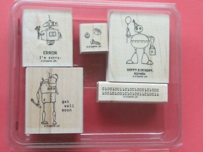 Lot Of Bots Set of 5 Stampin Up Rubber Stamps Robots | eBay