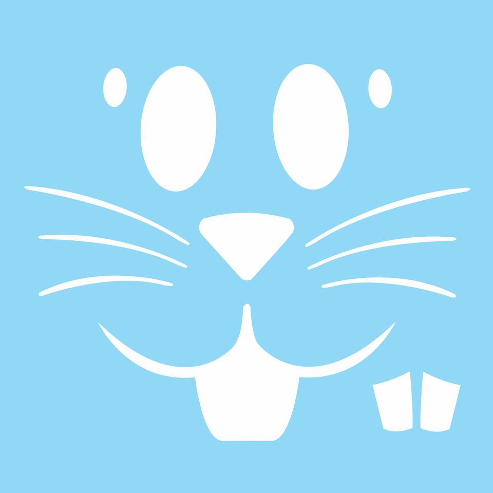 12" Bunny Face Stencil Easter Rabbit Spring DIY Cute Porch Boards Craft ...