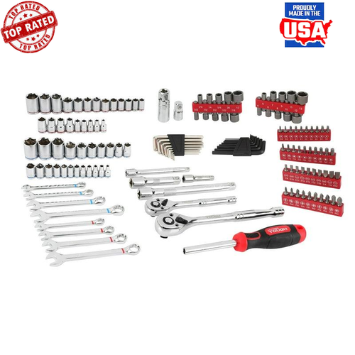 144-Pcs Mechanics Tool Set Chrome Color-Coded Sockets Wrenches ...