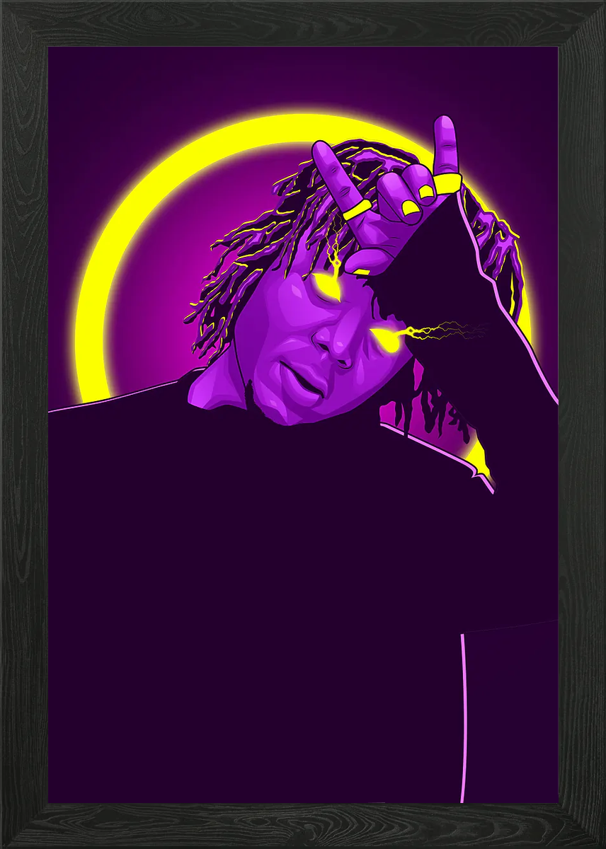 JID Neon Rapper Framed Wall Art Poster Canvas Print Picture | eBay UK