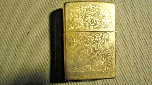 VINTAGE ZIPPO CAMEL LOGO CIGARETTE LIGHTER - BRASS DOUBLE SIDED ( USED ...