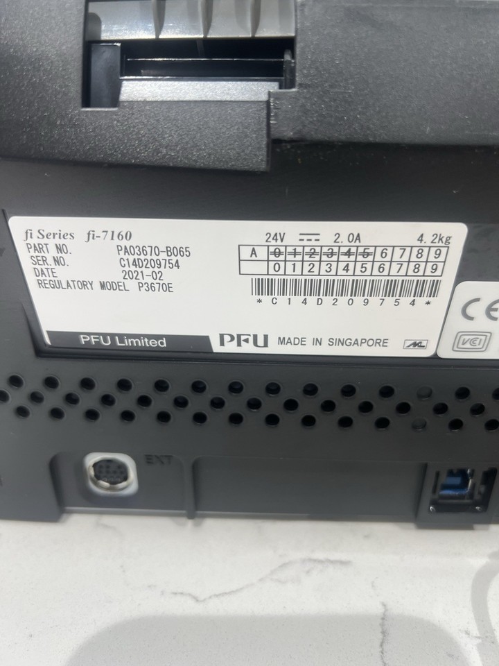 Fujitsu Fi Series fi-7160 Color Duplex Document Scanner PA03670-B085 | eBay