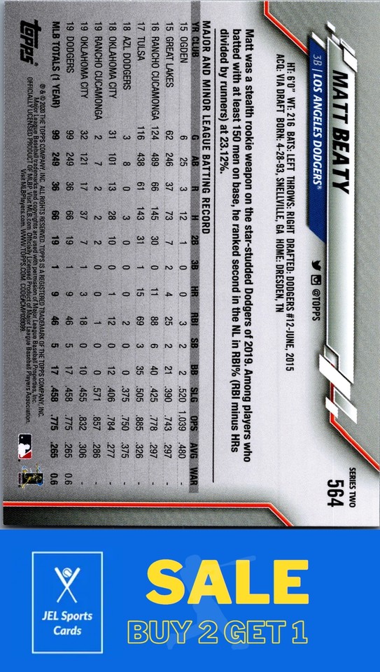 2020 Topps #564 Matt Beaty | eBay