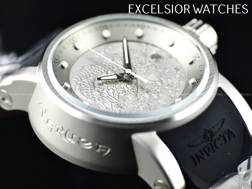 NEW Invicta Men 48mm YAKUZA S1 Rally Dragon NH35A Automatic SILVER DIAL ...
