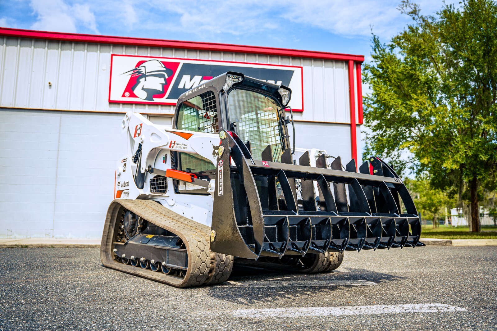 Root Rake Debris Silage Rock Skid Steer Attachment for Mustang 84" Wide ...
