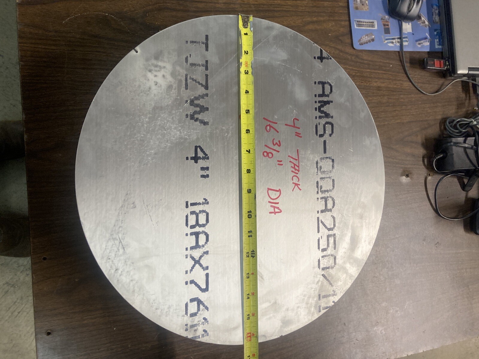 4” Thick Aluminum PlateX 16 3/8” Diameter . 6061 Aluminum Circle | eBay