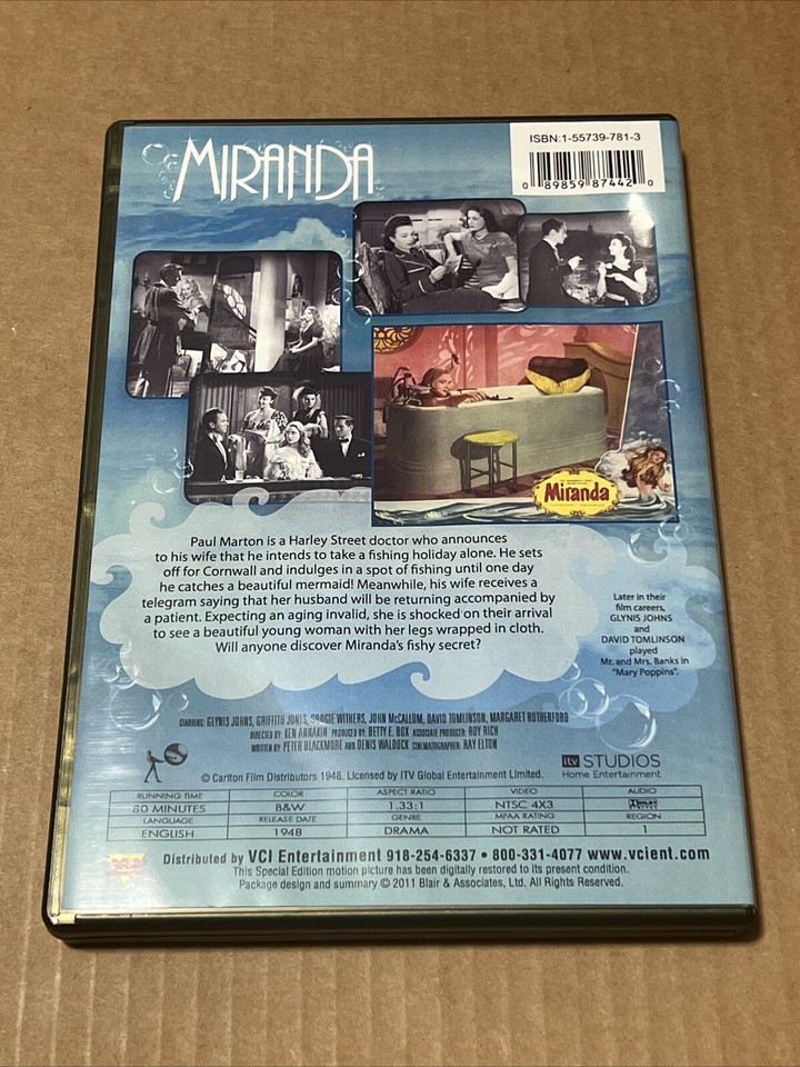 Miranda DVD VCI Entertainment 2-Disc Set Glynis Johns Griffith Jones ...