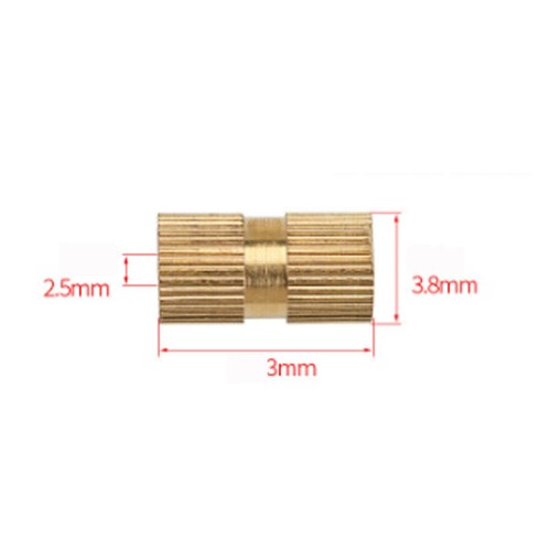 100pcs M2.5*3.8mm*3mm Brass Knurled Nuts Round Insert Embedded Nuts | eBay