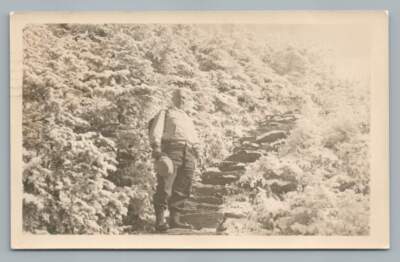 Mt. Washington Hiker "Leaving Treeline" RPPC Vintage AMC White ...