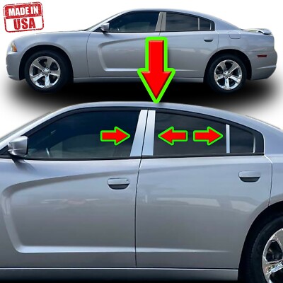 Chrome Pillar Trim for Dodge Charger 11-20 6pc Set Door Cover Mirrored ...