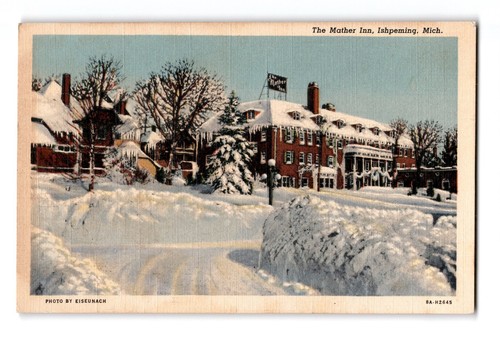 The Mather Inn in Ishpeming, Mich., Winter Wonderland Scene, Postcard ...
