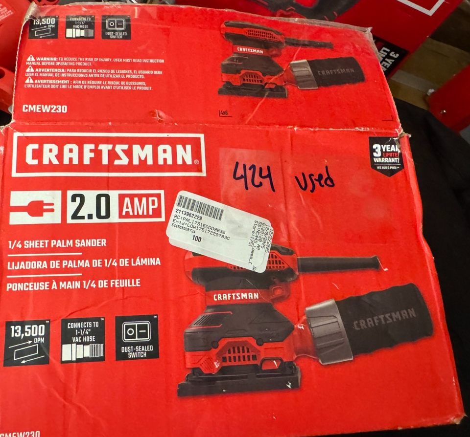 CRAFTSMAN 120.0-Volt 2.0 -Amp Sheet Sander with Dust Management | eBay