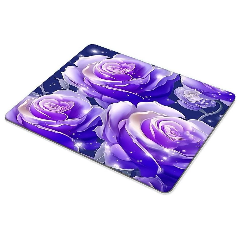 Purple Rose pad Customized Mousepad Non-Slip Base Pads for Computers ...