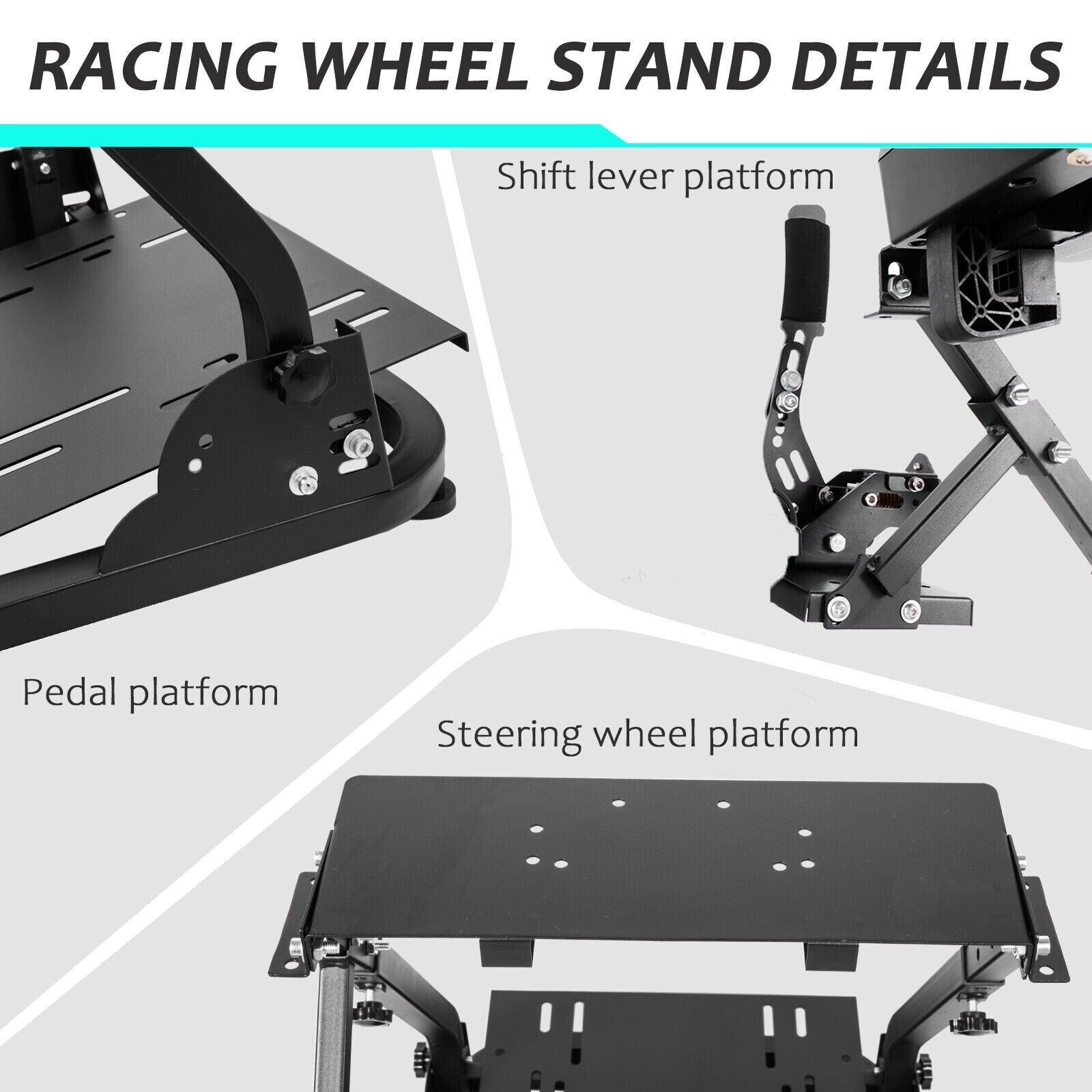 Supllueer Racing Wheel Stand with Shifter Mount fit for Logitech G920 ...