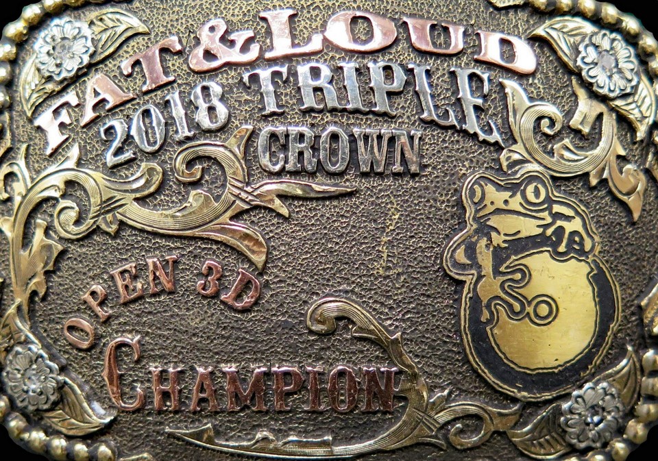 Fat & Loud 2018 Triple Crown Open 3D Champion Rodeo Trophy Belt Buckle ...