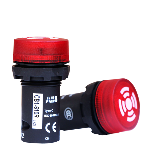 ABB CB1-610R Compact Buzzer Pulsating Sound With Pulsating Light -Red ...