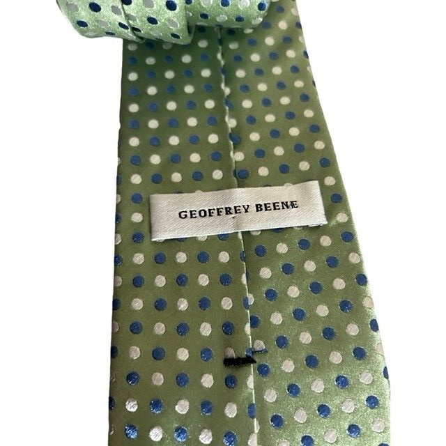 Geoffrey Beene Men's Neck Tie Silk 58" L 4" W Polka Dot Green | eBay