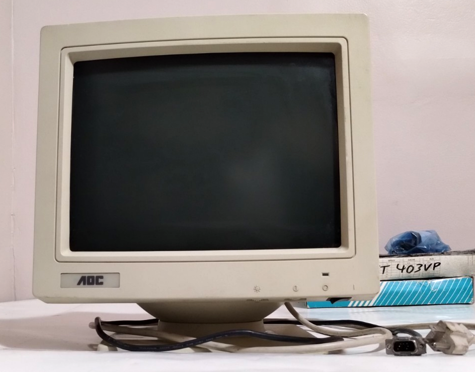 AOC VGA Greyscale Monochrome CRT Computer Monitor-MM-413S WORKS READ ...