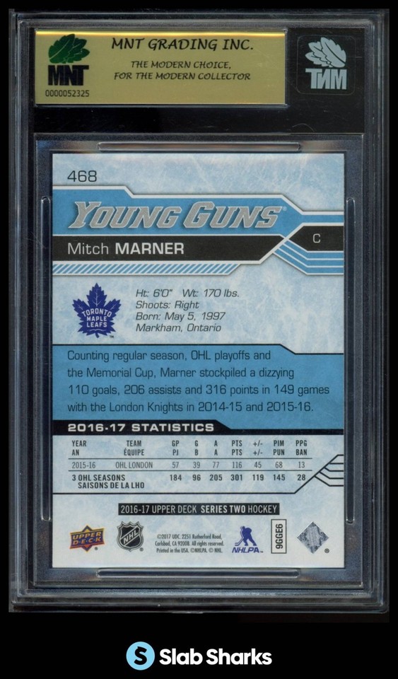 2016 UPPER DECK #468 MITCH MARNER YOUNG GUNS RC ROOKIE MNT 9.5 | eBay