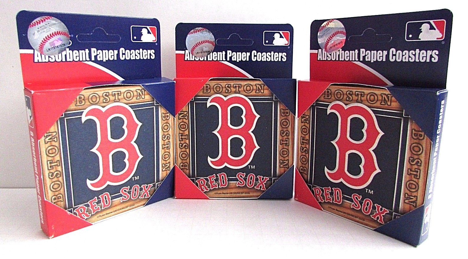 3 Pack Boston Red Sox Absorbent Paper Bar Coasters Official MLB ...