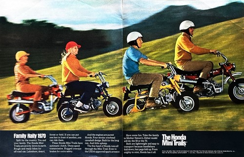 1970 HONDA MINI BIKE Original 2-Page Large Vintage Print Ad Minibike ...