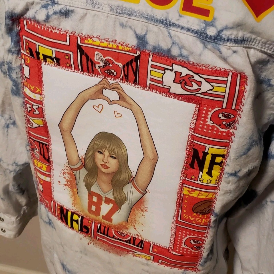 Swiftie Chiefs Travis Kelce Tie Dyed Button Up Love Story First Date ...