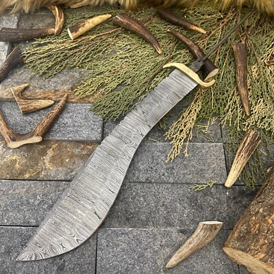 SHARD Custom Hand Forged Damascus Rat Tail Hunting Kukri Blank Blade ...