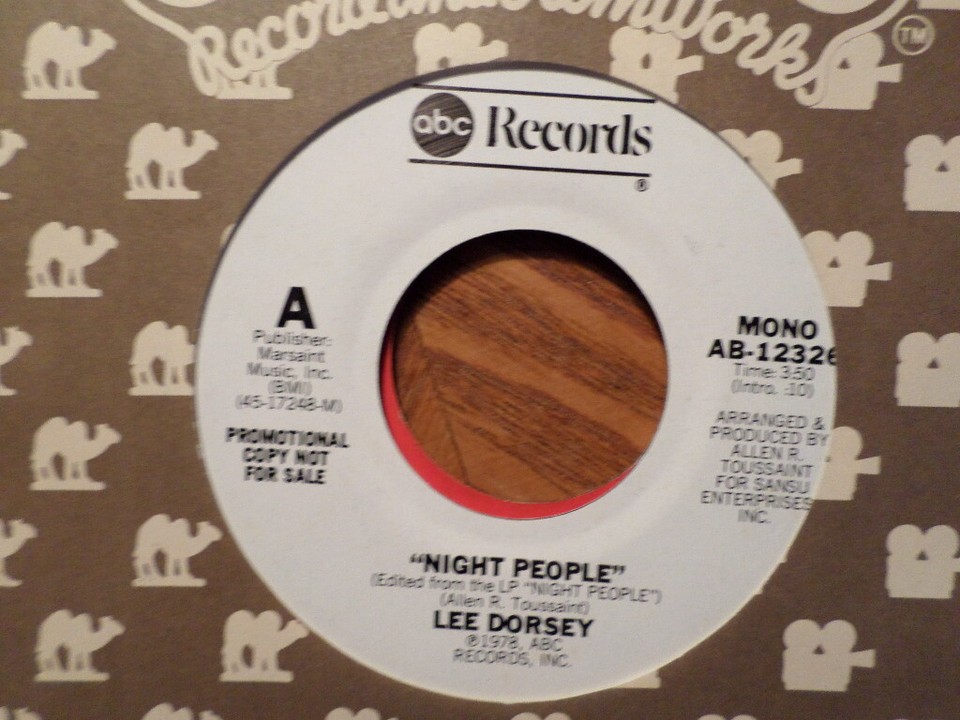 PROMO ABC 45 RECORD/ LEE DORSEY/NIGHT PEOPLE/STEREO/MONO/NORTHERN SOUL ...