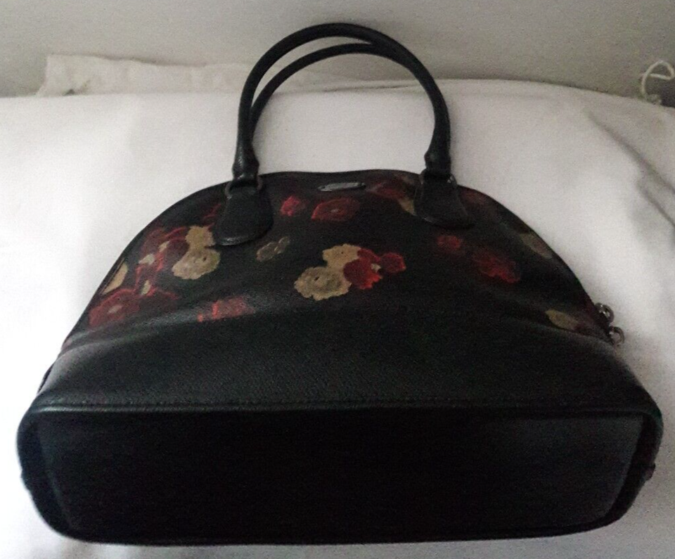 Authentic Coach Domed Floral Flower PVC Leather Satchel Bag Purse ...