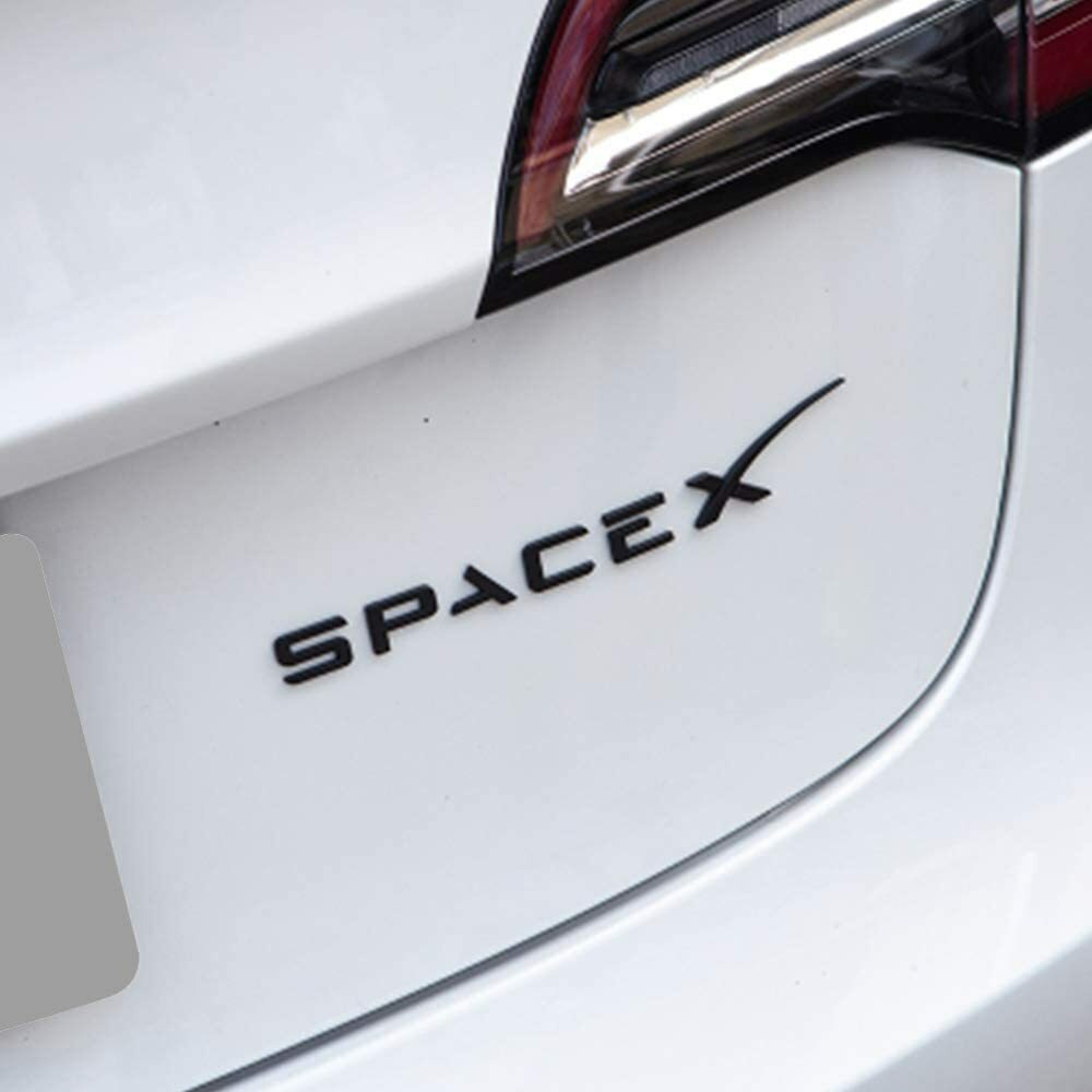 1Pcs* SpaceX letter Emblems For Tesla Cars Model S 3 X Y Rear Trunk ...