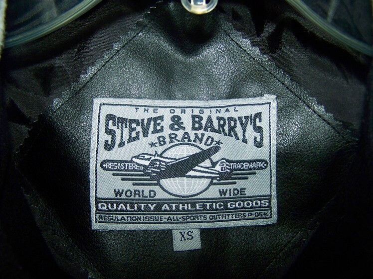 STEVE & BARRYS BOMBER BLACK WOOL & LEATHER JACKET - EAGLE USA FLAG EMBRODERED XS | eBay