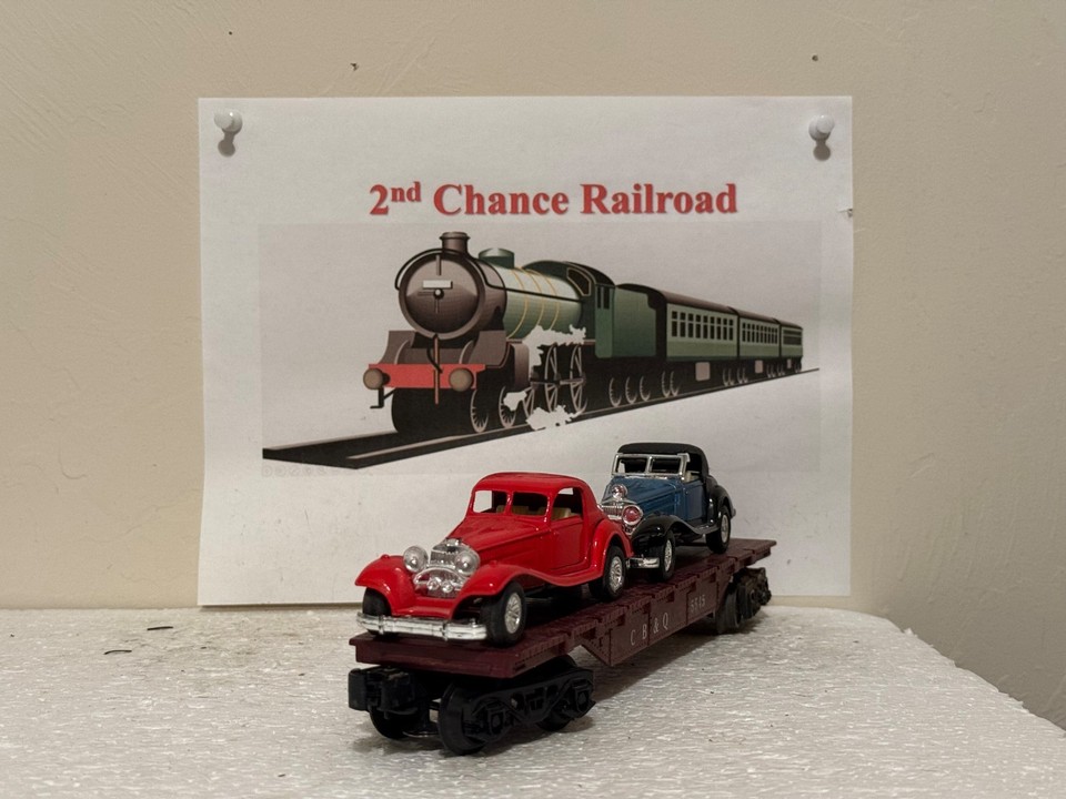 O Scale Trains Marx CBQ Flat Car 5545 w/Coups | eBay