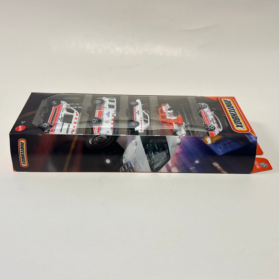 2025 Matchbox Rescue V 5 Pack M5, Capri, Helicopter, Fire Truck and ...