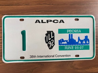 THE # 1 ALPCA LICENSE PLATE PEORIA ILLINOIS INTERNATIONAL CONVENTION ...