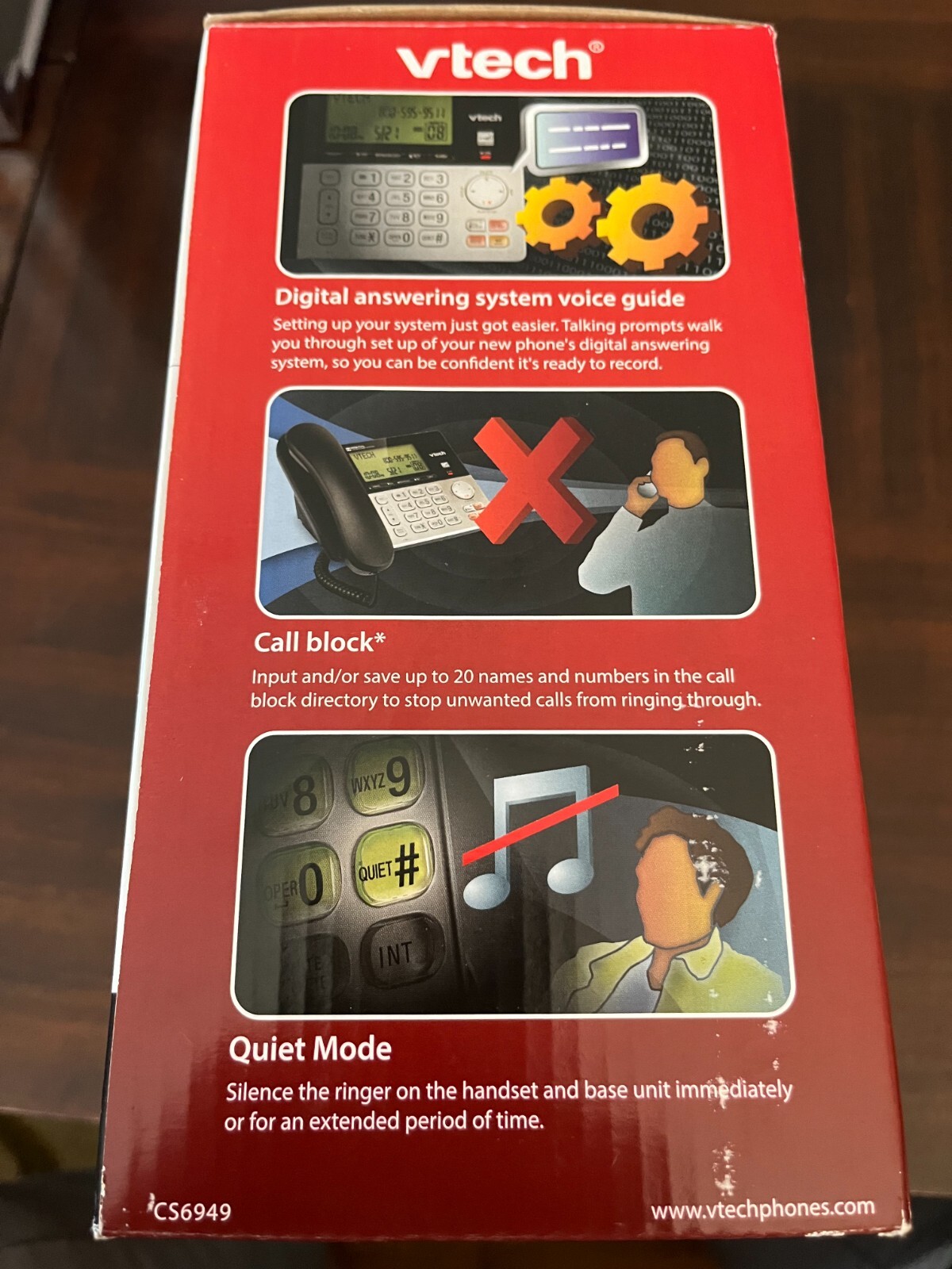 VTech CS5249 DECT 6.0 Expandable Corded/Cordless Phone with Answering ...