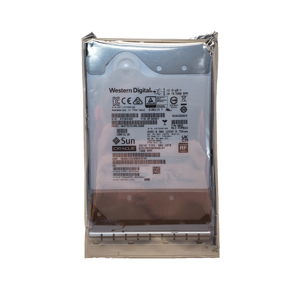 ORACLE 8205846 18TB SAS Hard Drive Asy ZFS Zero Hour WUH721818AL5200 ...