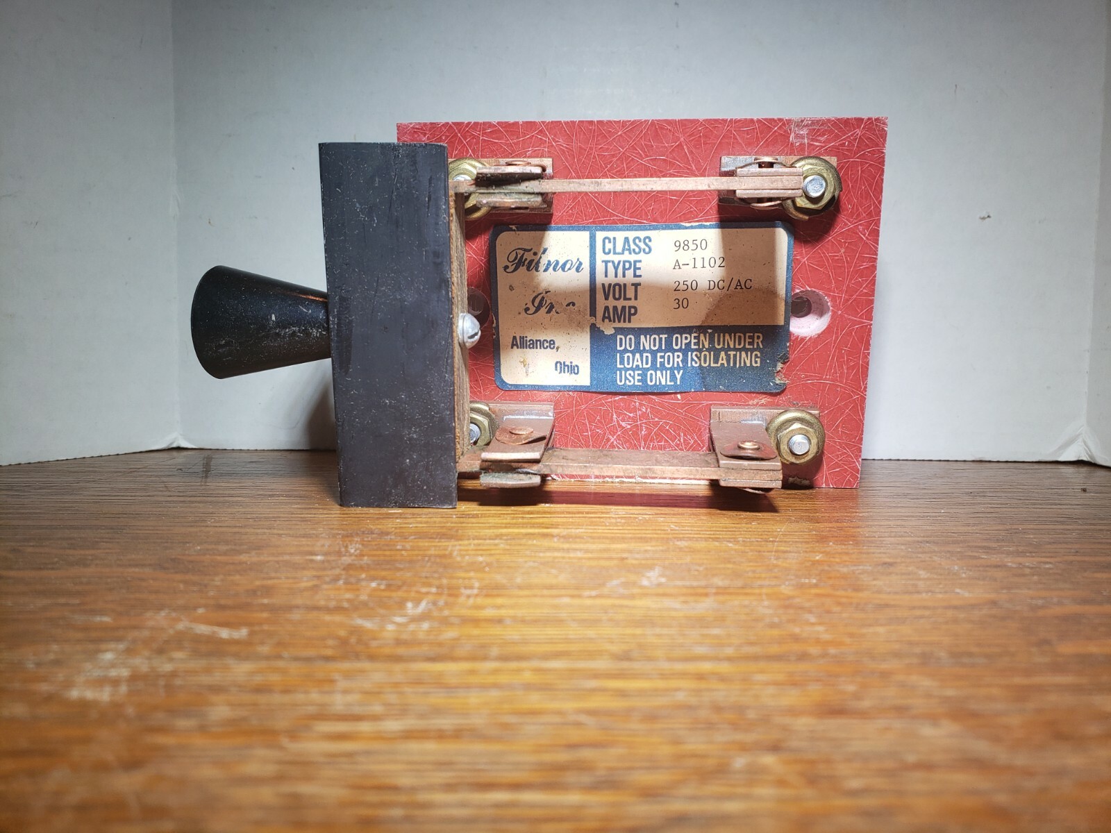NOS FILNOR 30A 250V KNIFE SWITCH CLASS 9850 TYPE A-1102 | eBay