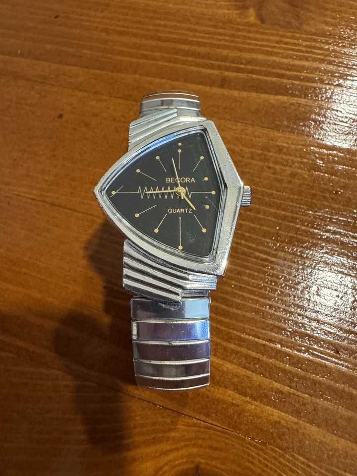 Becora Hamilton Ventura Men's Watch Yellow Gold Dial Silver Band | eBay