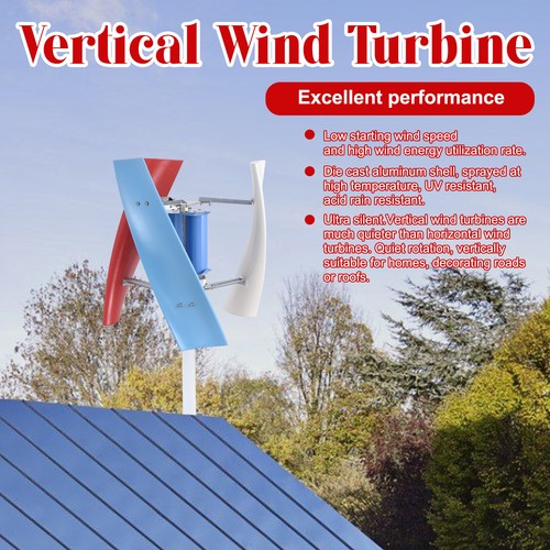 3000W Vertical Axis Wind Turbine Generator DC 12V Controller Home ...
